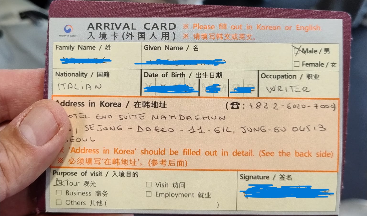 Corea del Sud | Viaggio a Seoul come fare l’Arrival Card ...